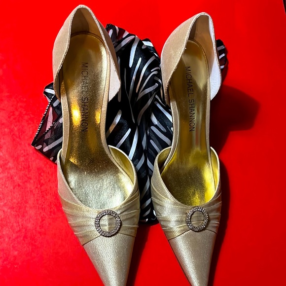Michael Shannon | Shoes | Michael Shannon Gold Evening Pumps These ...